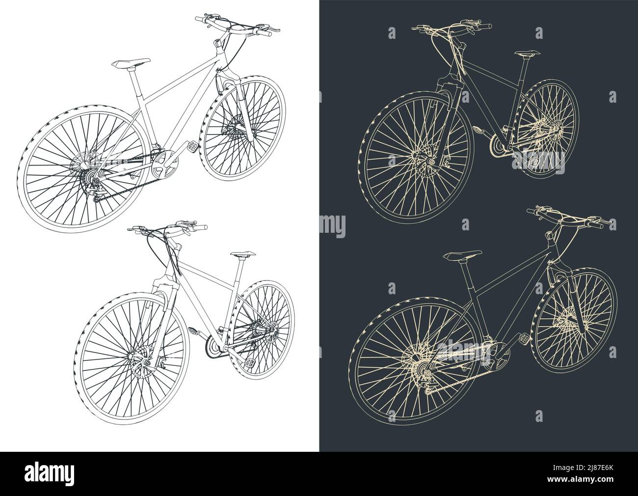 Stylized vector illustration of road bike Stock Vector Image & Art - Alamy