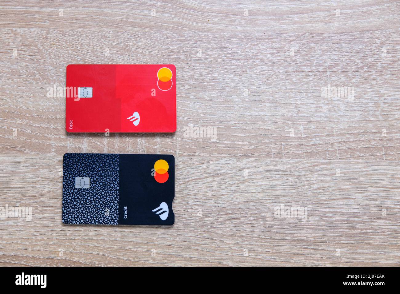 Castelo Branco, Portugal - May 13 2022:Top down shot of Santander ...