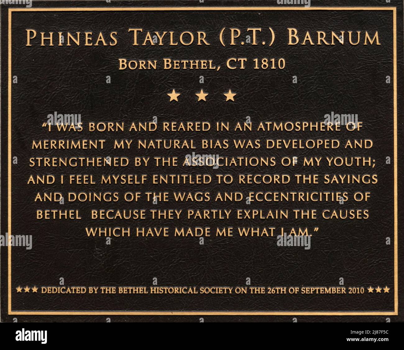 P T Barnum statue in Bethel CT Stock Photo - Alamy