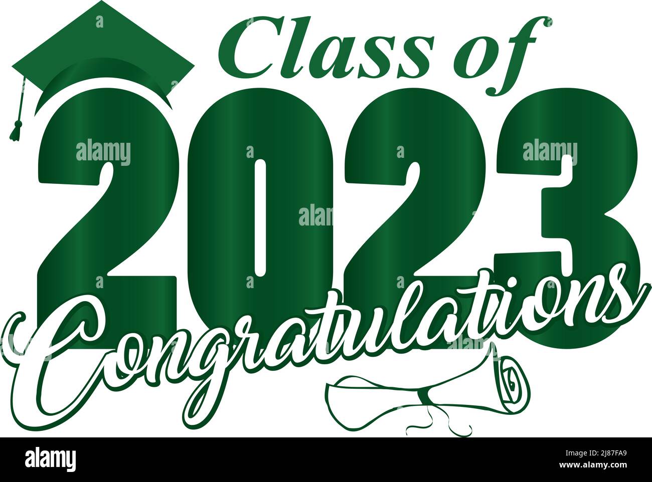 Bold Green Class of 2023 Congratulations Stock Photo - Alamy