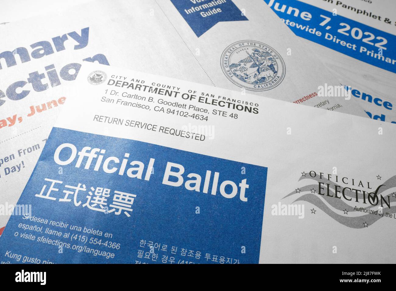 Official ballot envelope for the June 7 2022 Primary Election; Official ...