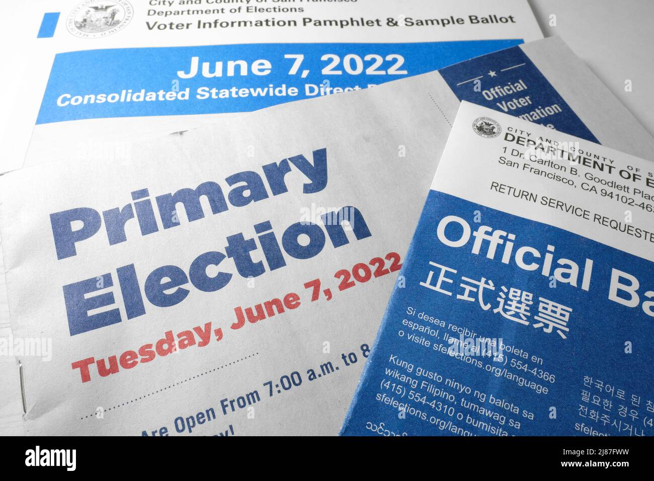 Official ballot envelope for the June 7 2022 Primary Election; Official ...
