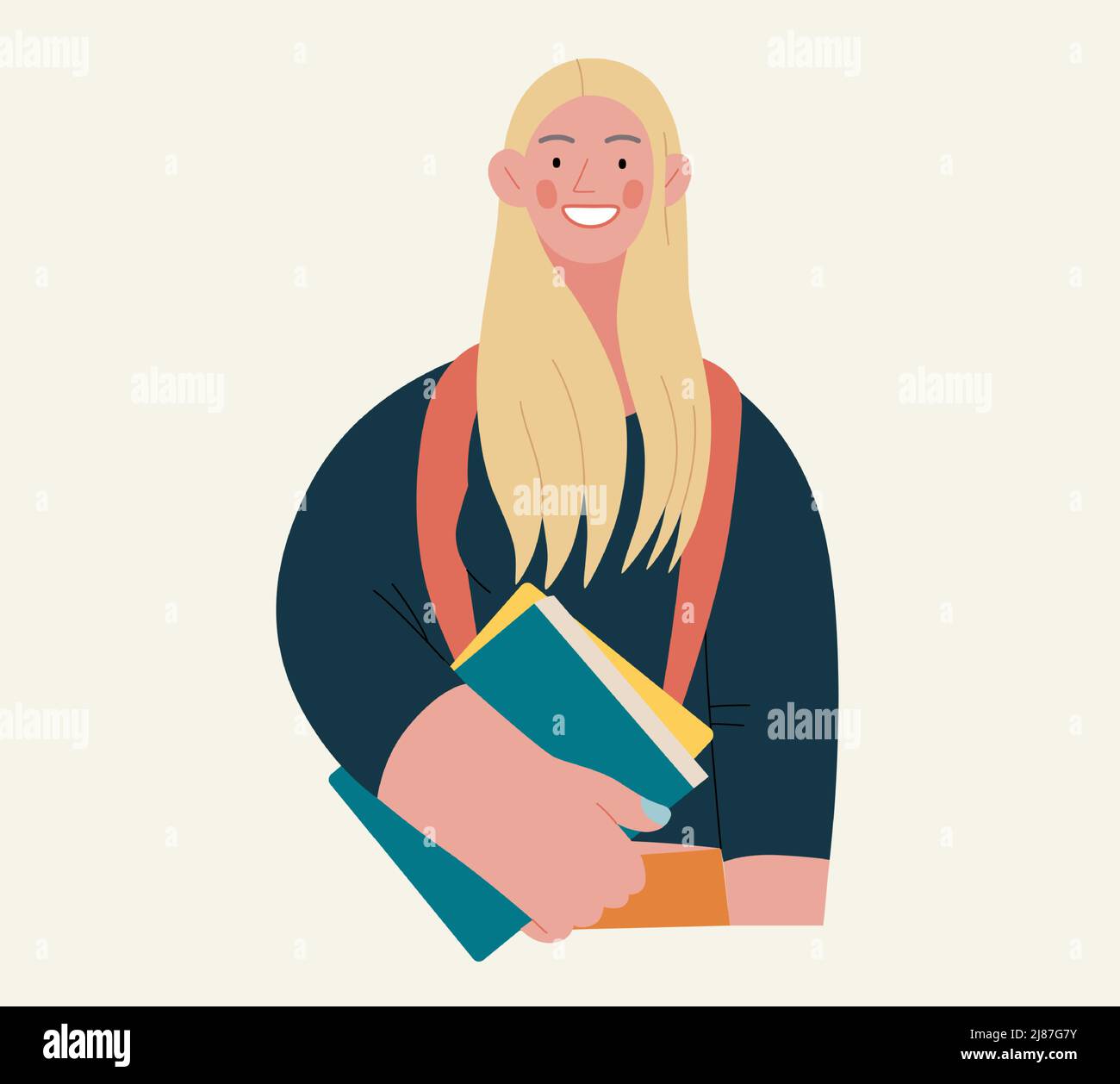 People portrait - Student -Modern flat vector concept illustration of a ...