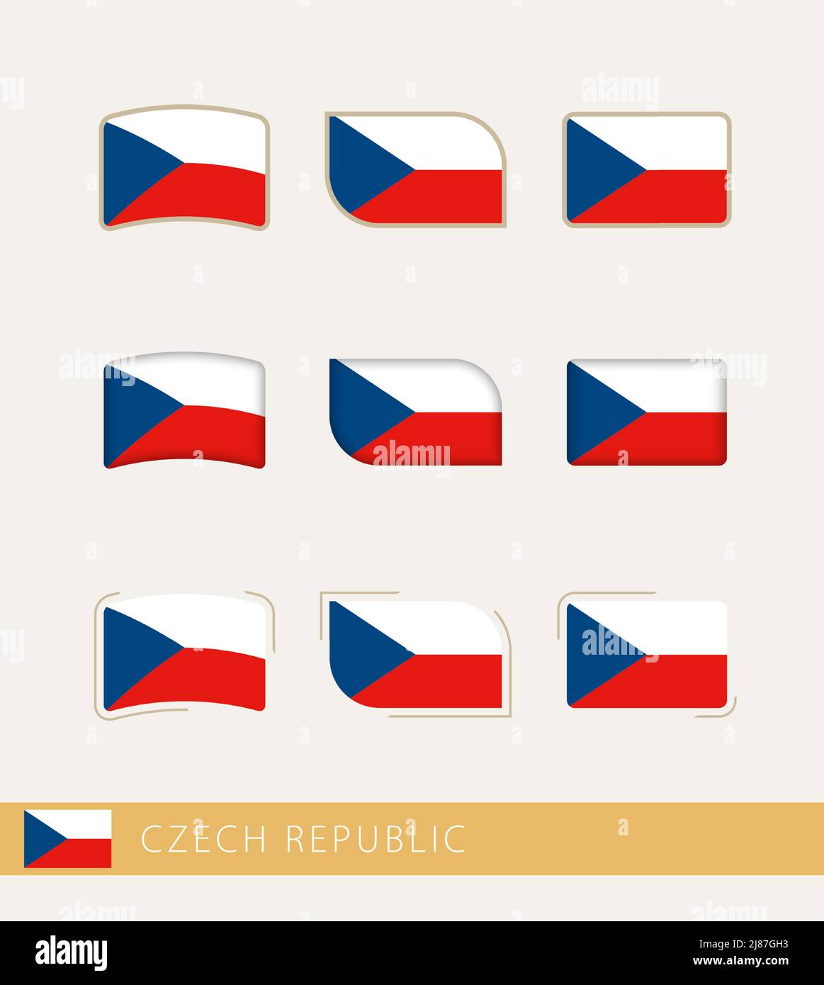 Vector flags of Czech Republic, collection of Czech Republic flags ...