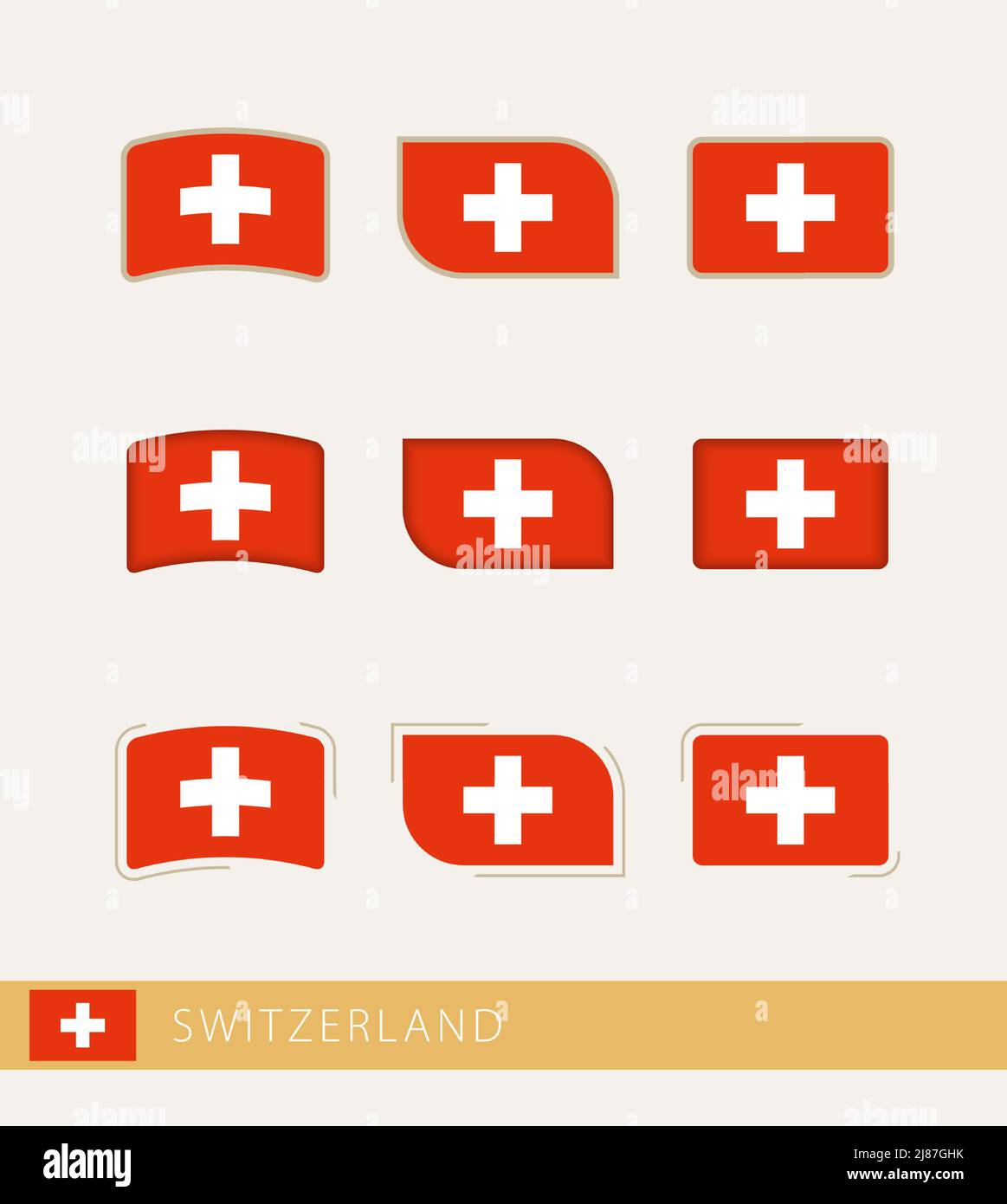 Vector flags of Switzerland, collection of Switzerland flags. Vector ...