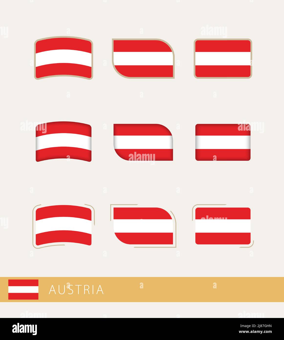 Vector flags of Austria, collection of Austria flags. Vector icon Stock ...