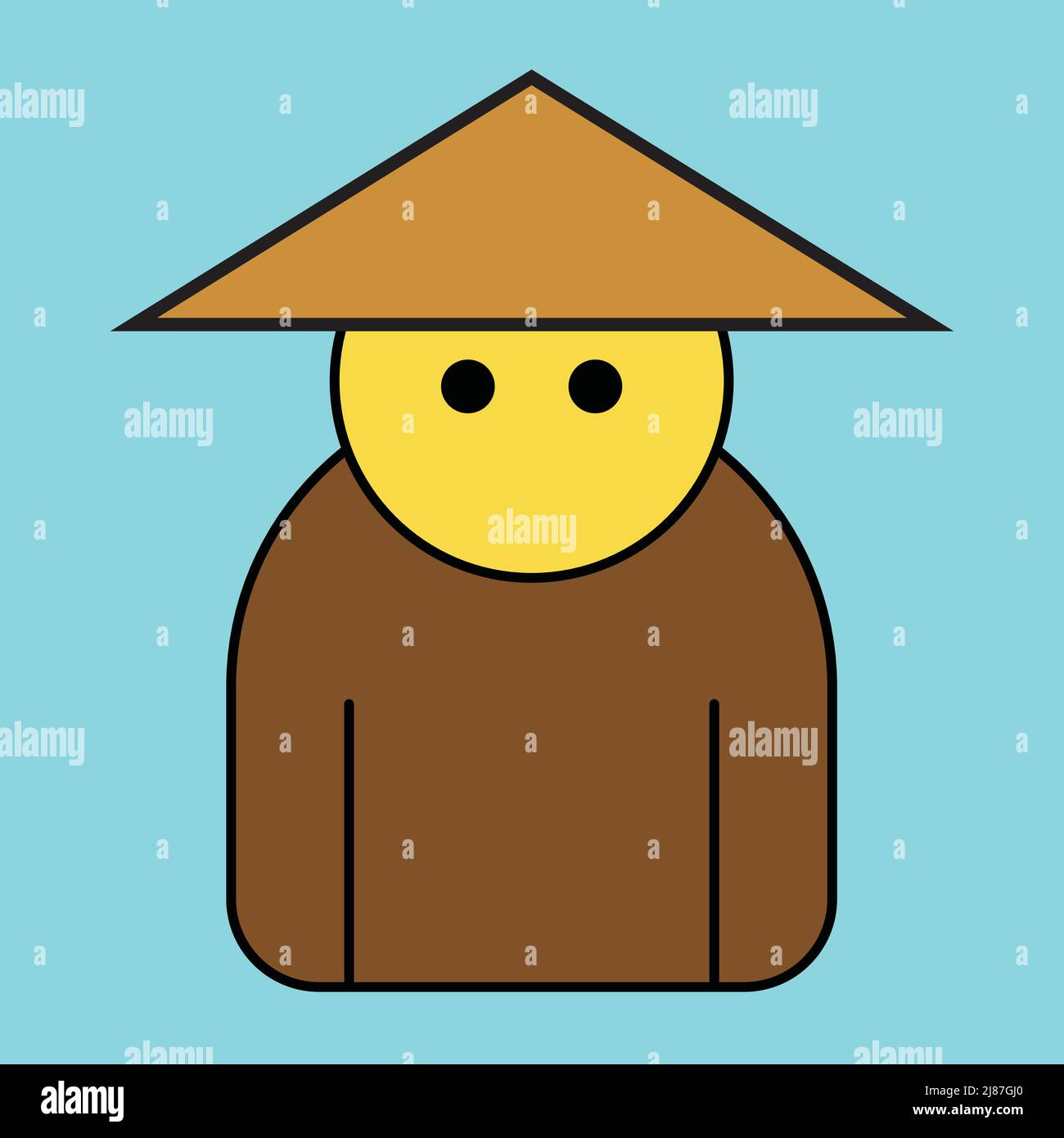 Man with conical hat - flat design vector illustration Stock Vector ...