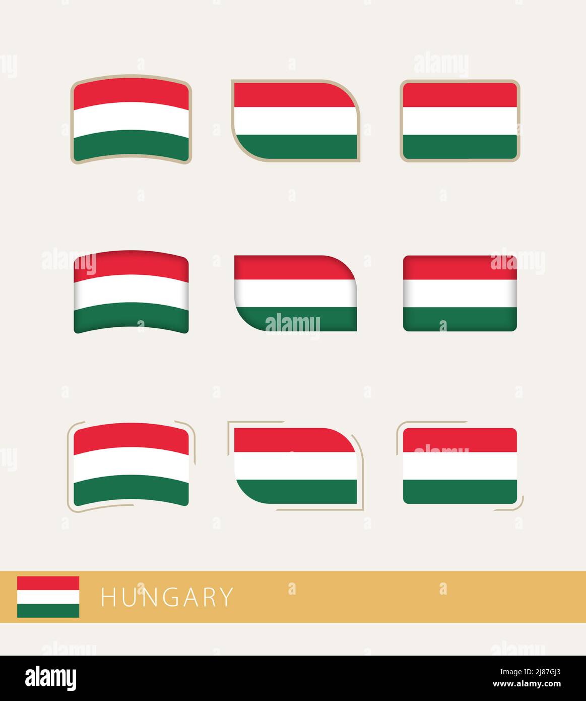 Vector flags of Hungary, collection of Hungary flags. Vector icon Stock ...