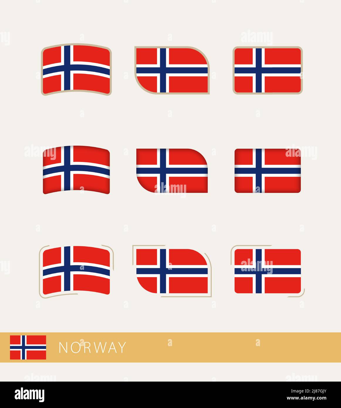 Vector flags of Norway, collection of Norway flags. Vector icon Stock ...