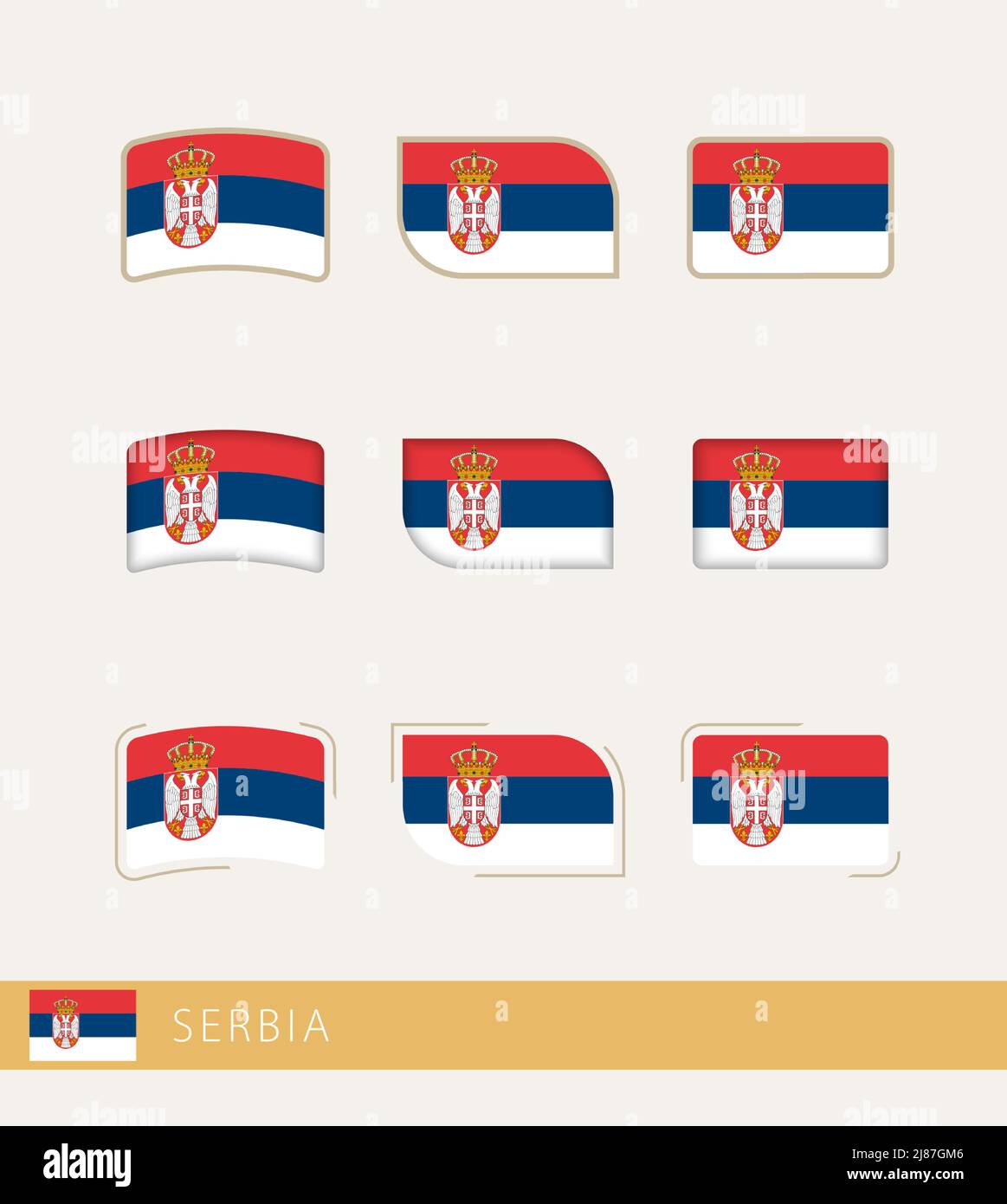 Vector flags of Serbia, collection of Serbia flags. Vector icon Stock ...