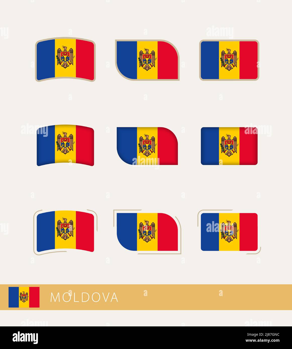 Vector flags of Moldova, collection of Moldova flags. Vector icon Stock ...