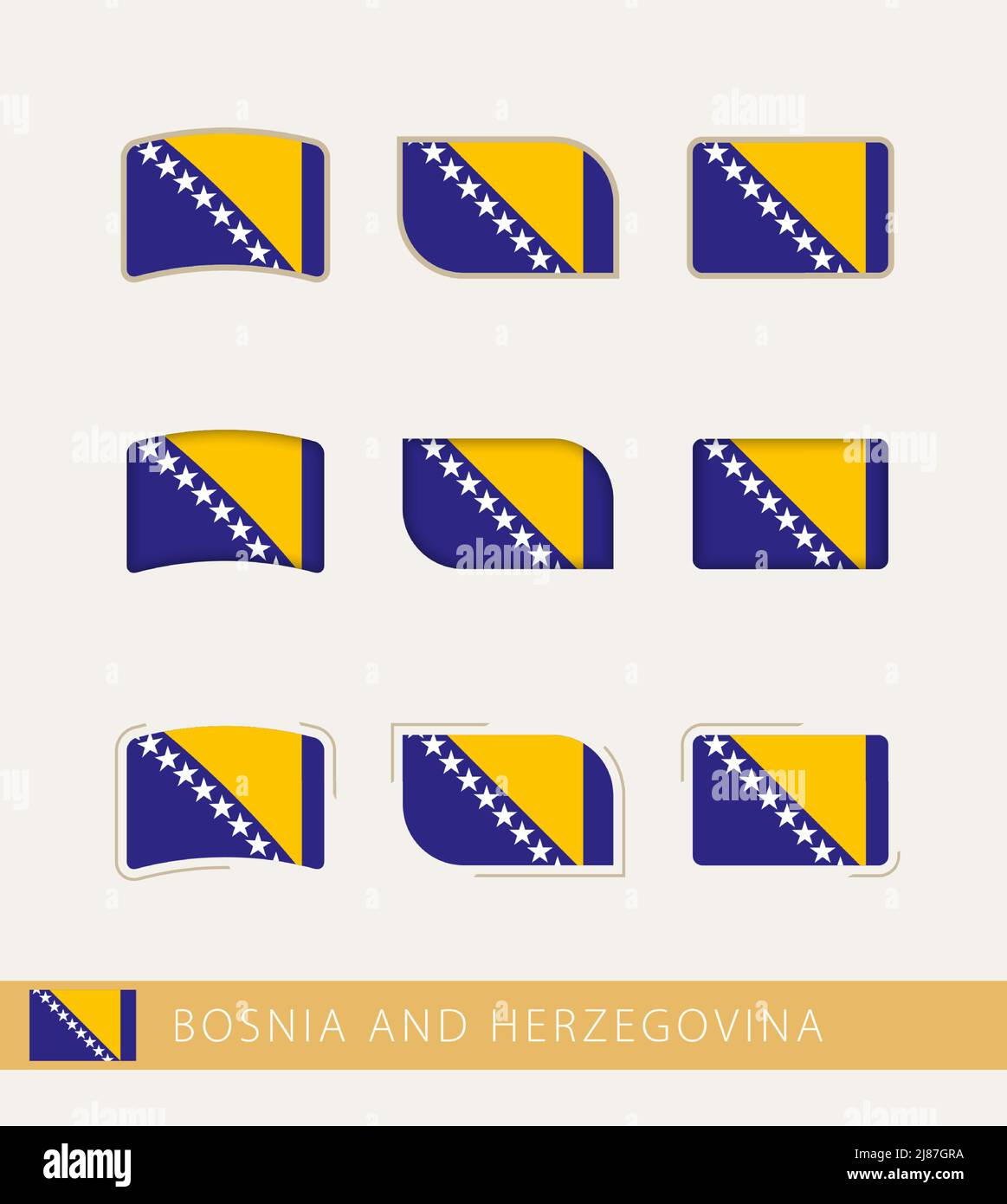 Vector flags of Bosnia and Herzegovina, collection of Bosnia and ...