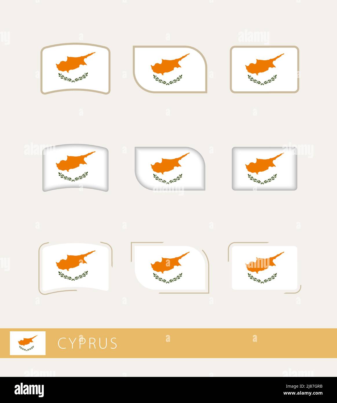 Vector flags of Cyprus, collection of Cyprus flags. Vector icon Stock ...