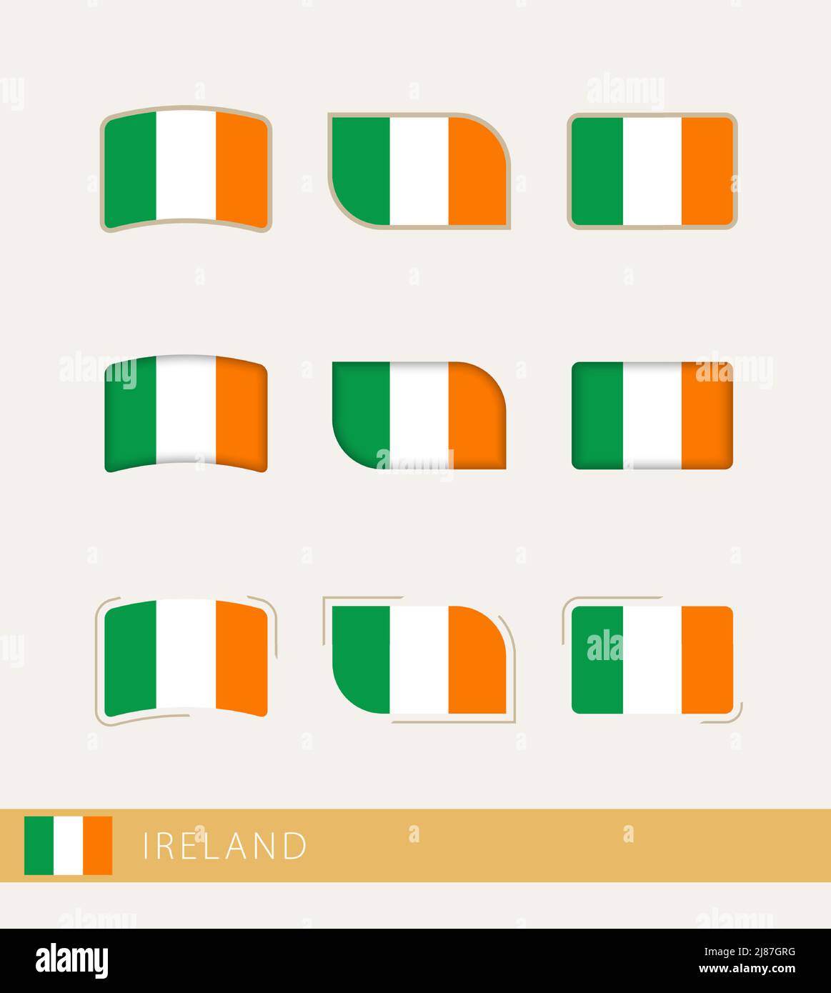 Vector flags of Ireland, collection of Ireland flags. Vector icon Stock ...