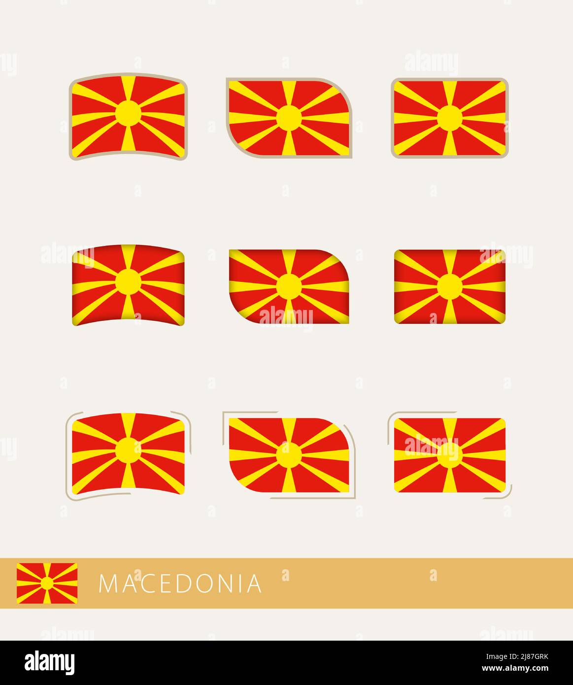 Vector flags of Macedonia, collection of Macedonia flags. Vector icon ...