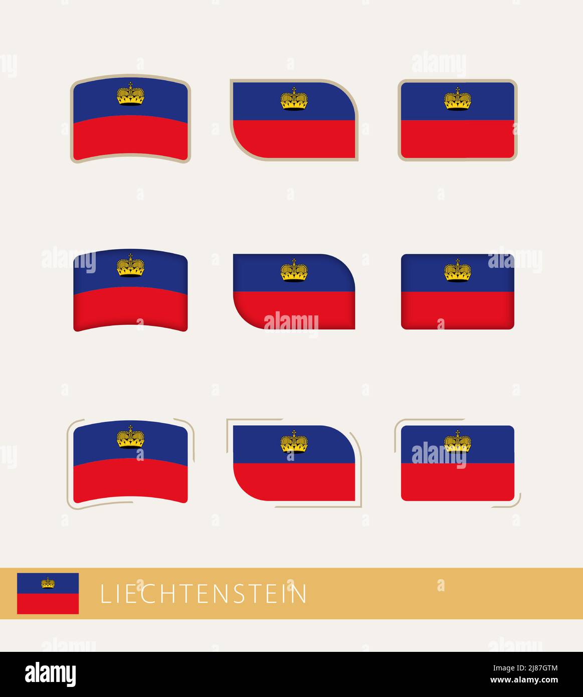 Vector flags of Liechtenstein, collection of Liechtenstein flags ...