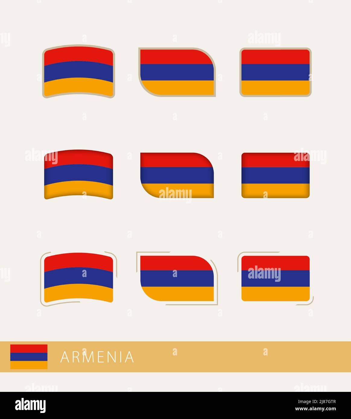 Vector flags of Armenia, collection of Armenia flags. Vector icon Stock ...