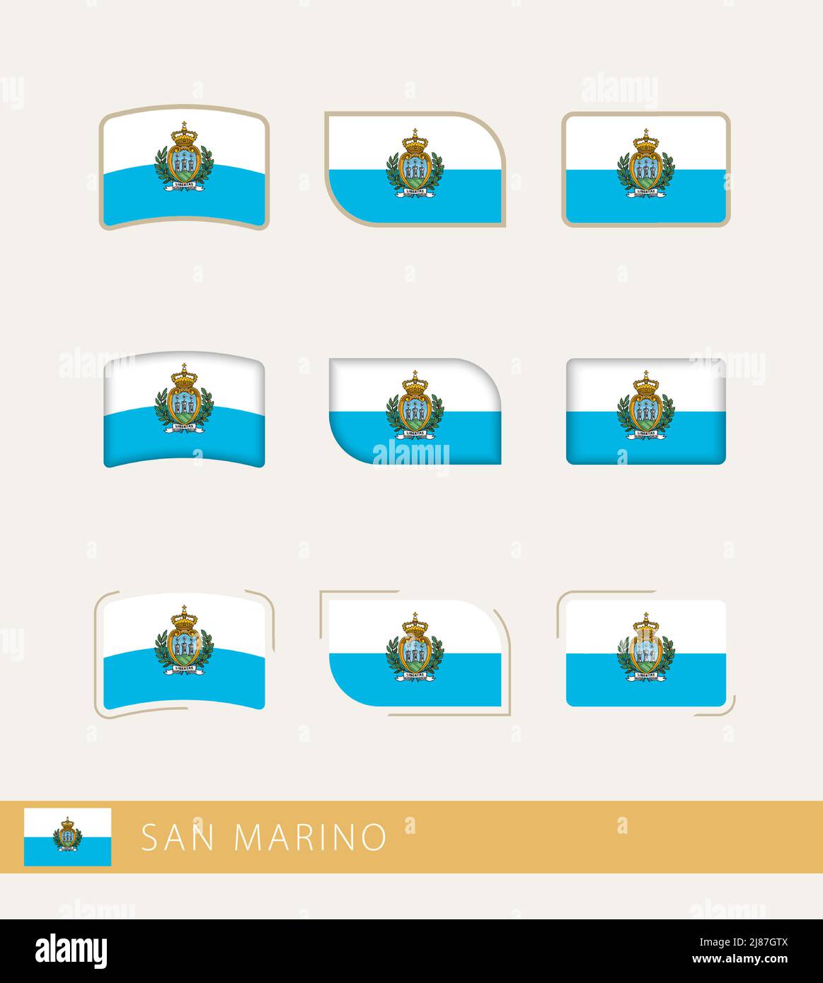 Vector flags of San Marino, collection of San Marino flags. Vector icon ...