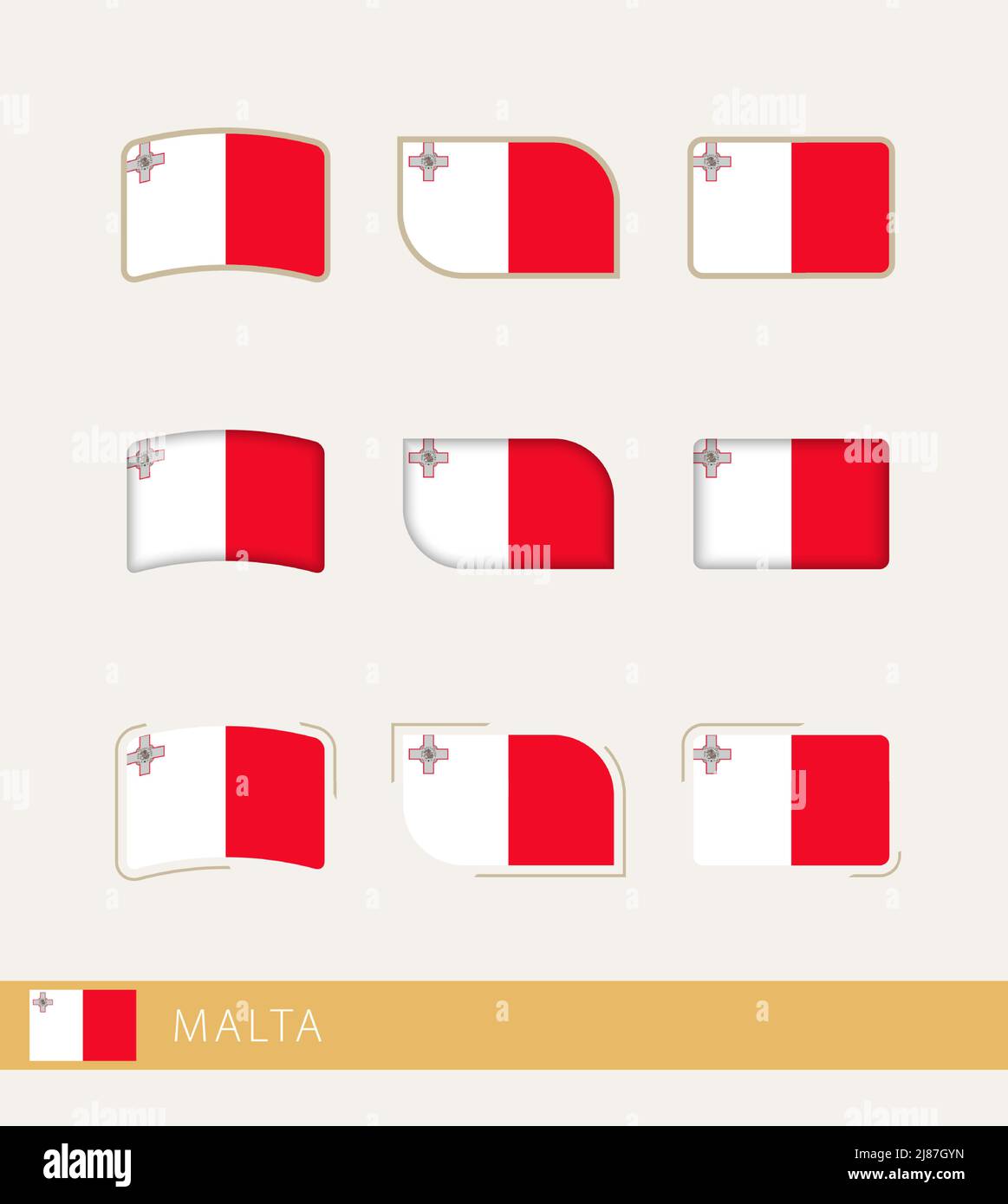 Vector flags of Malta, collection of Malta flags. Vector icon Stock ...