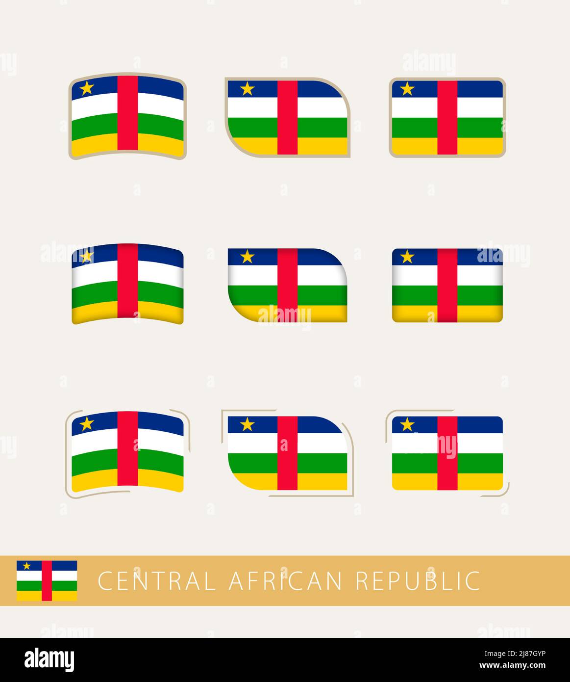 Vector flags of Central African Republic, collection of Central African ...