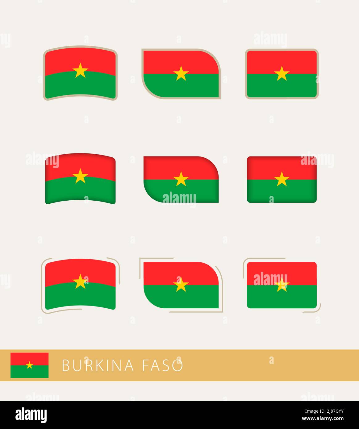 Vector flags of Burkina Faso, collection of Burkina Faso flags. Vector ...