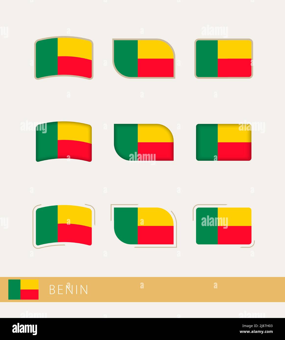 Vector flags of Benin, collection of Benin flags. Vector icon Stock Vector Image & Art - Alamy