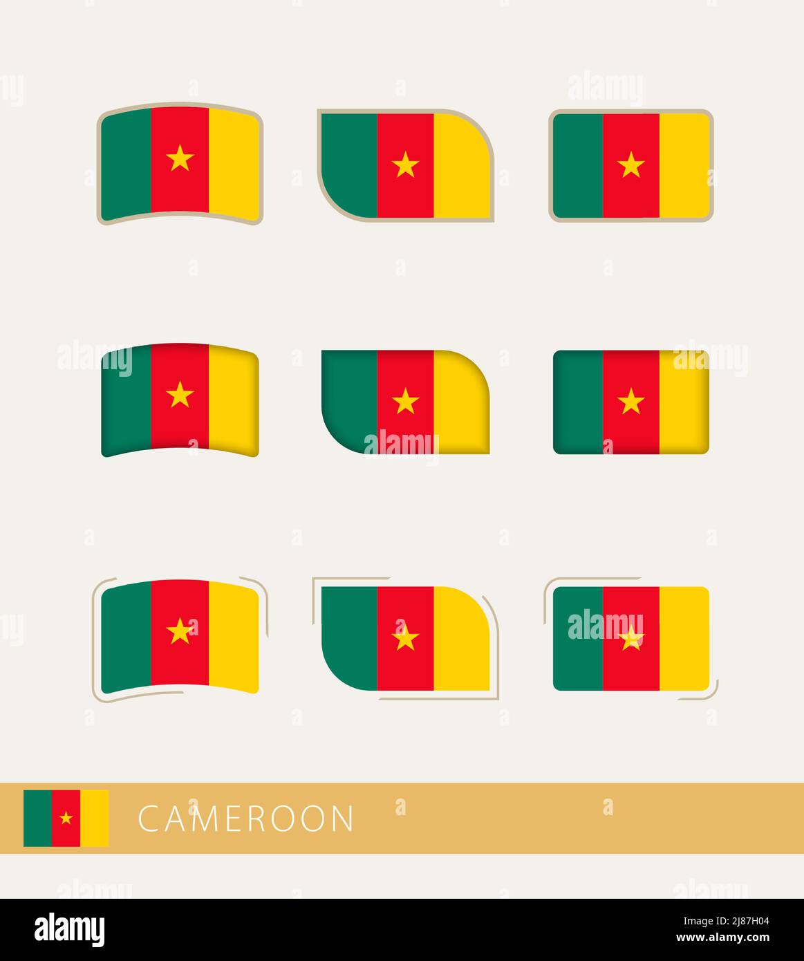 Vector flags of Cameroon, collection of Cameroon flags. Vector icon ...