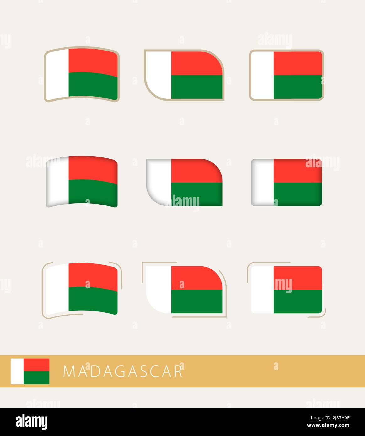 Vector flags of Madagascar, collection of Madagascar flags. Vector icon ...