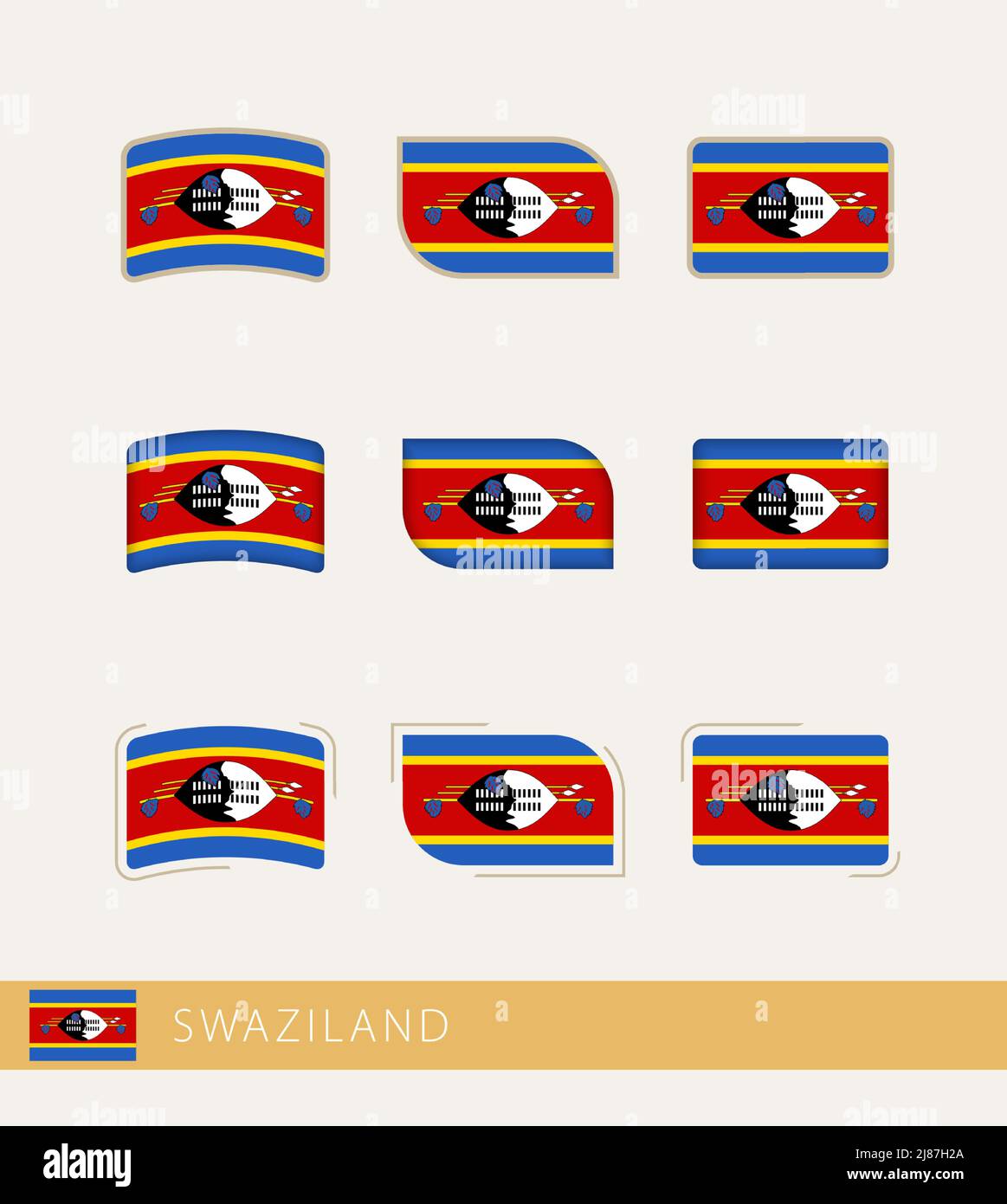 Vector flags of Swaziland, collection of Swaziland flags. Vector icon ...