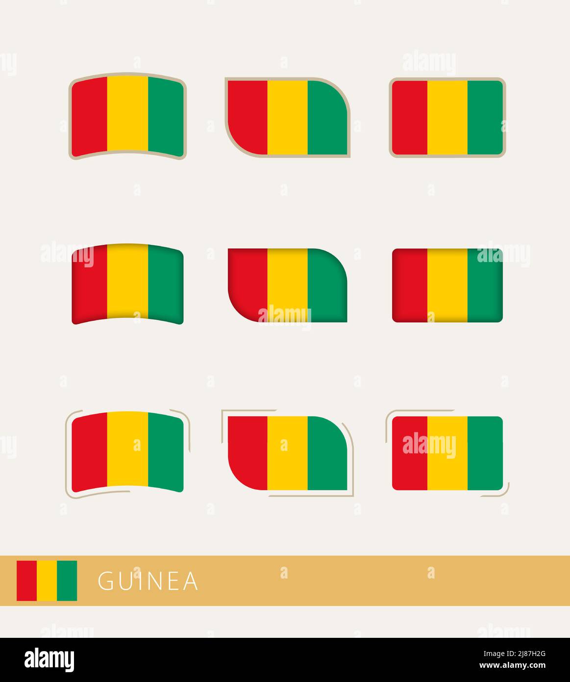 Vector flags of Guinea, collection of Guinea flags. Vector icon Stock ...