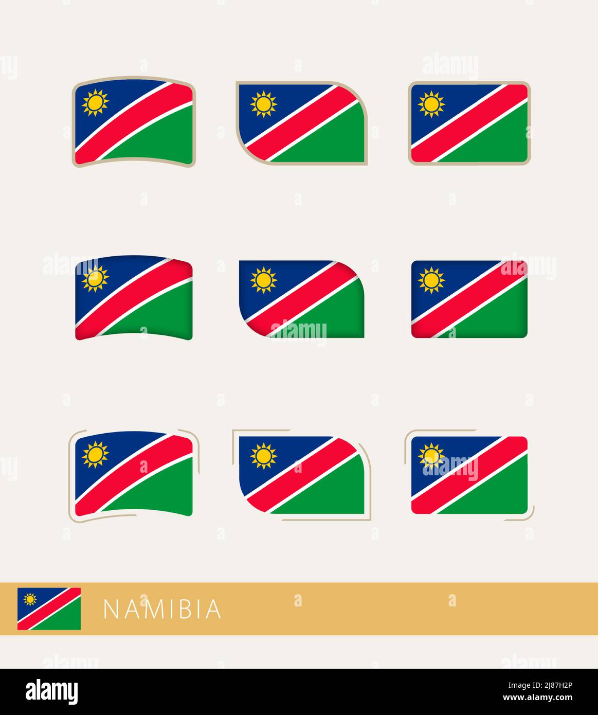 Vector flags of Namibia, collection of Namibia flags. Vector icon Stock ...