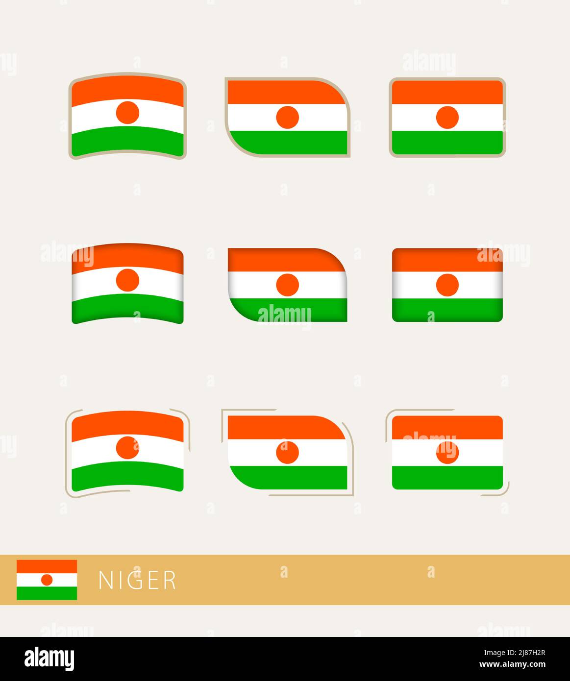 Vector flags of Niger, collection of Niger flags. Vector icon Stock ...