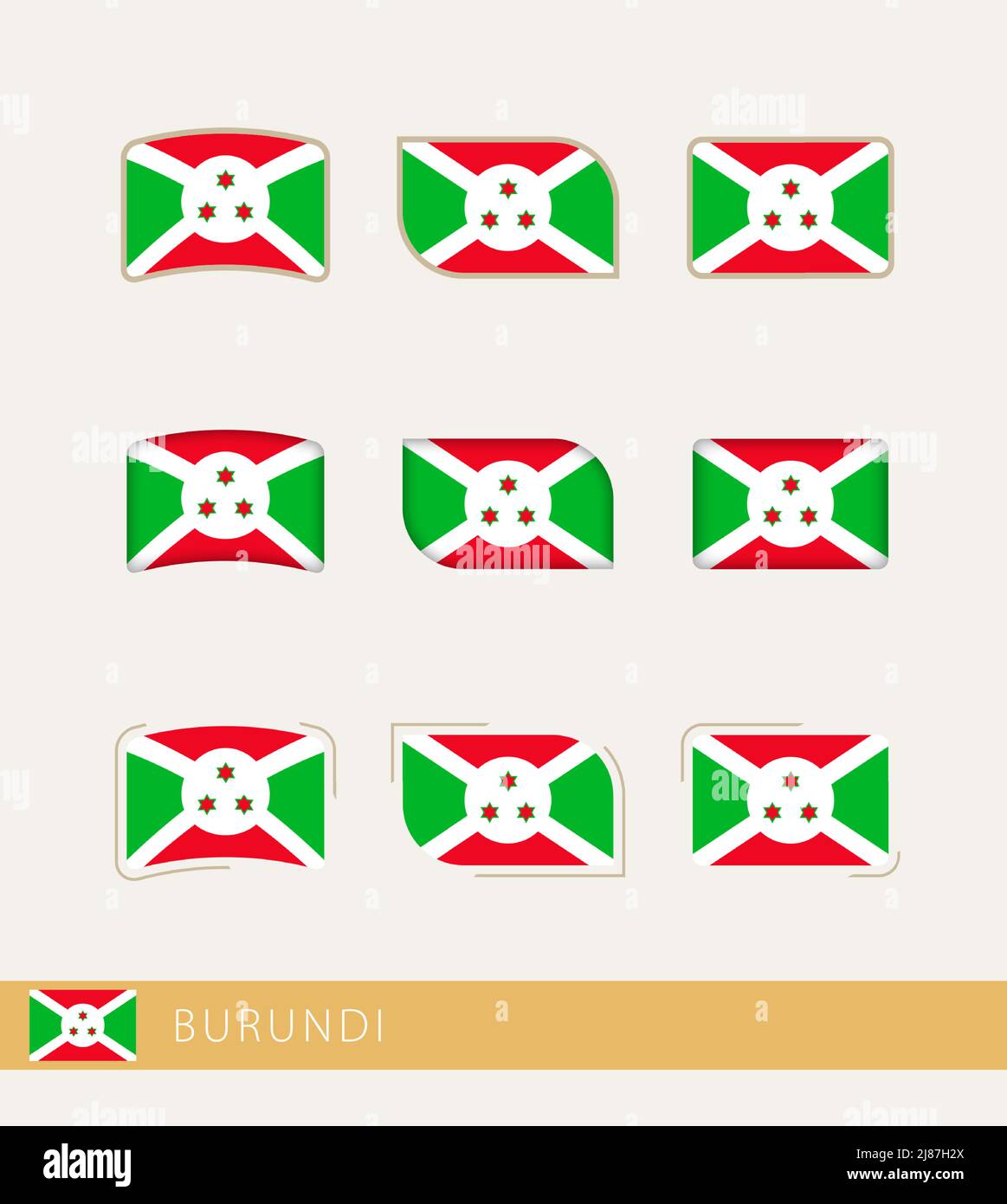 Vector flags of Burundi, collection of Burundi flags. Vector icon Stock Vector Image & Art - Alamy