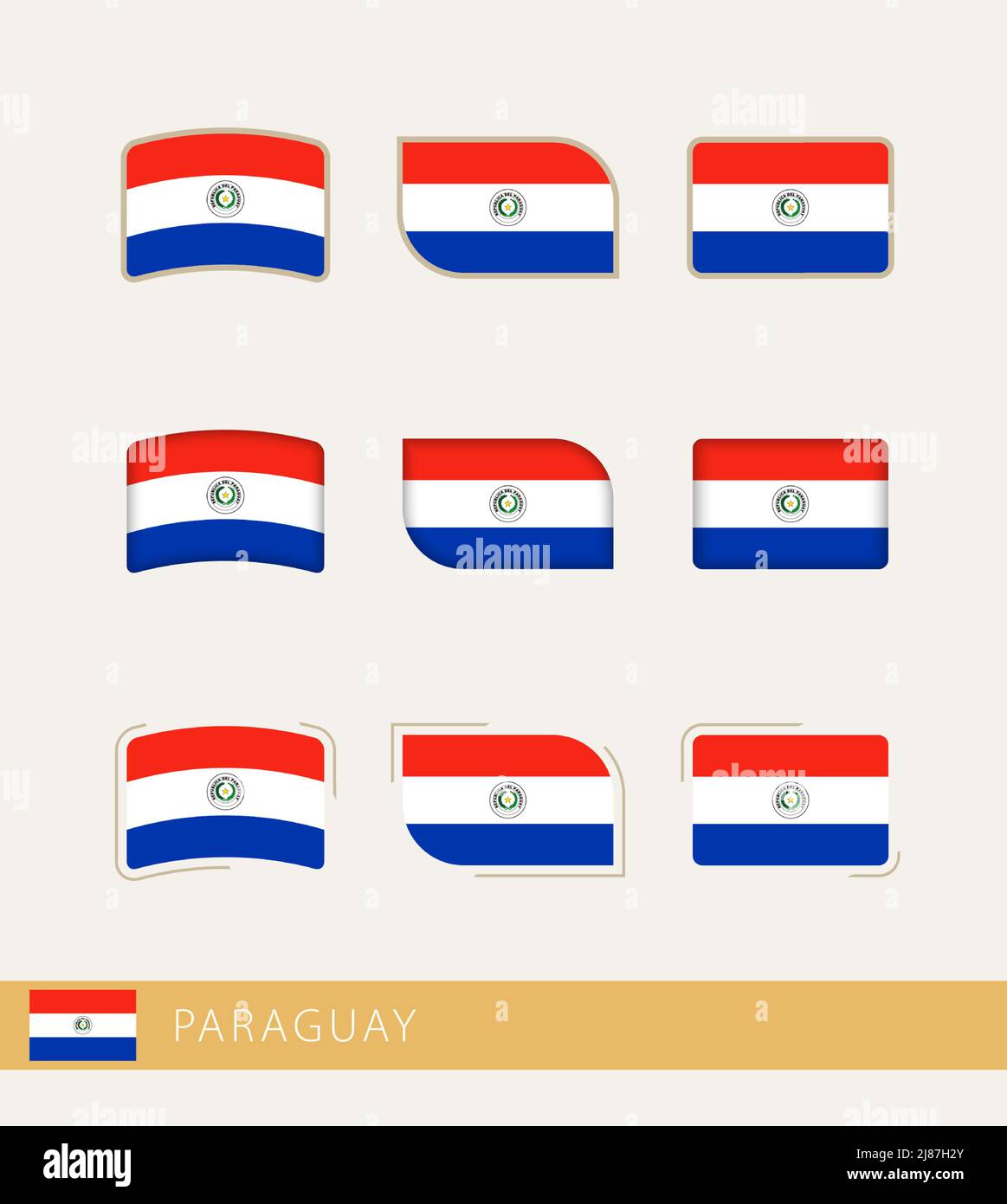 Vector flags of Paraguay, collection of Paraguay flags. Vector icon ...