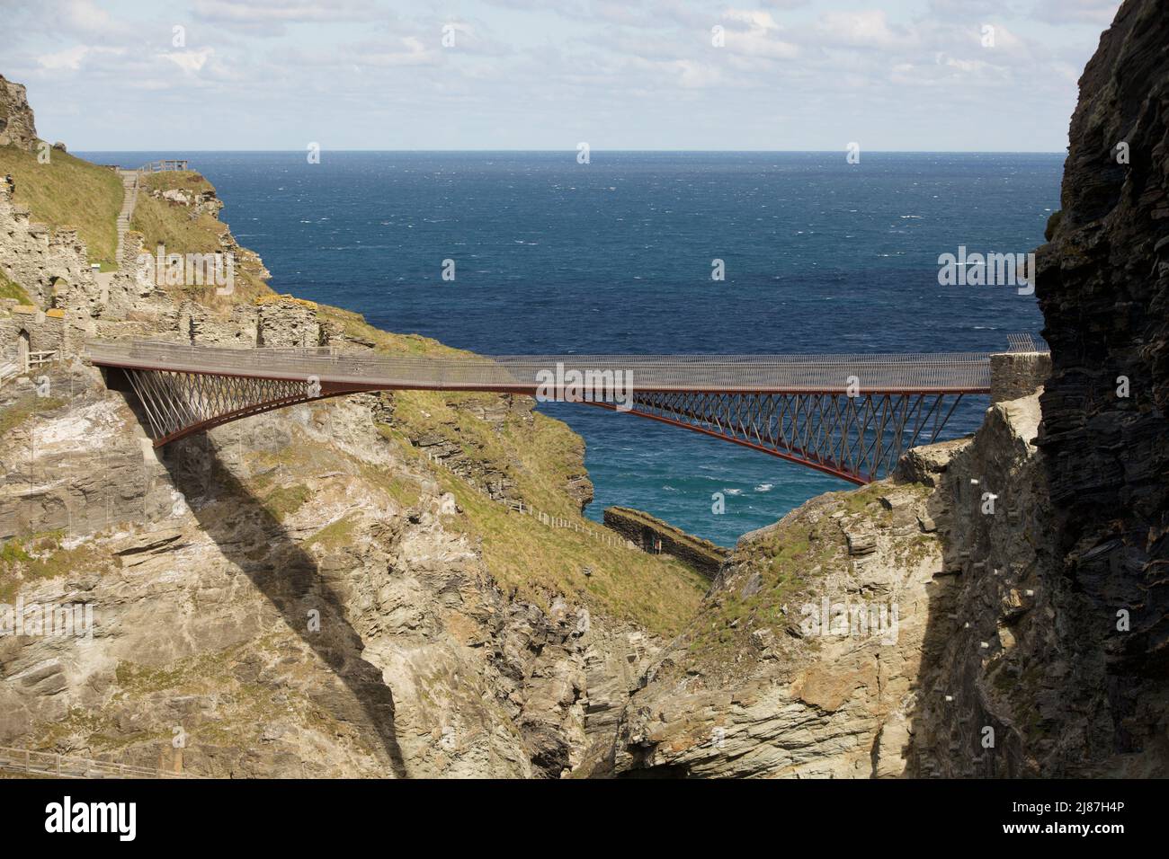Bridge to Tintagel Castle Stock Photo - Alamy