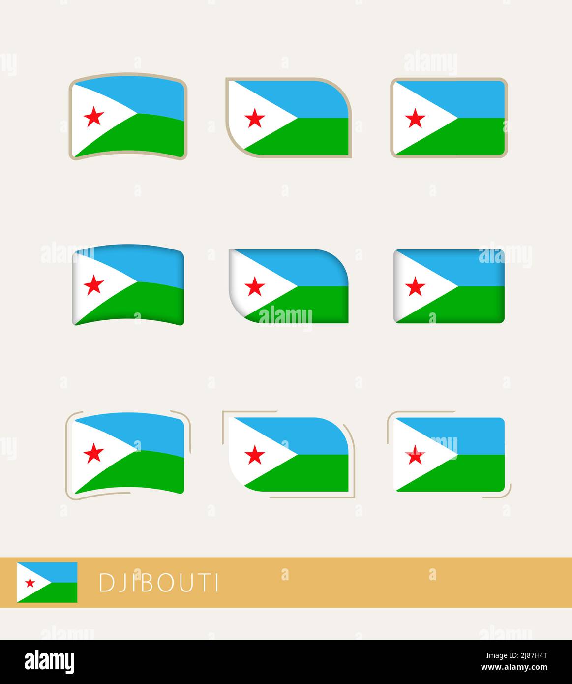 Vector flags of Djibouti, collection of Djibouti flags. Vector icon ...
