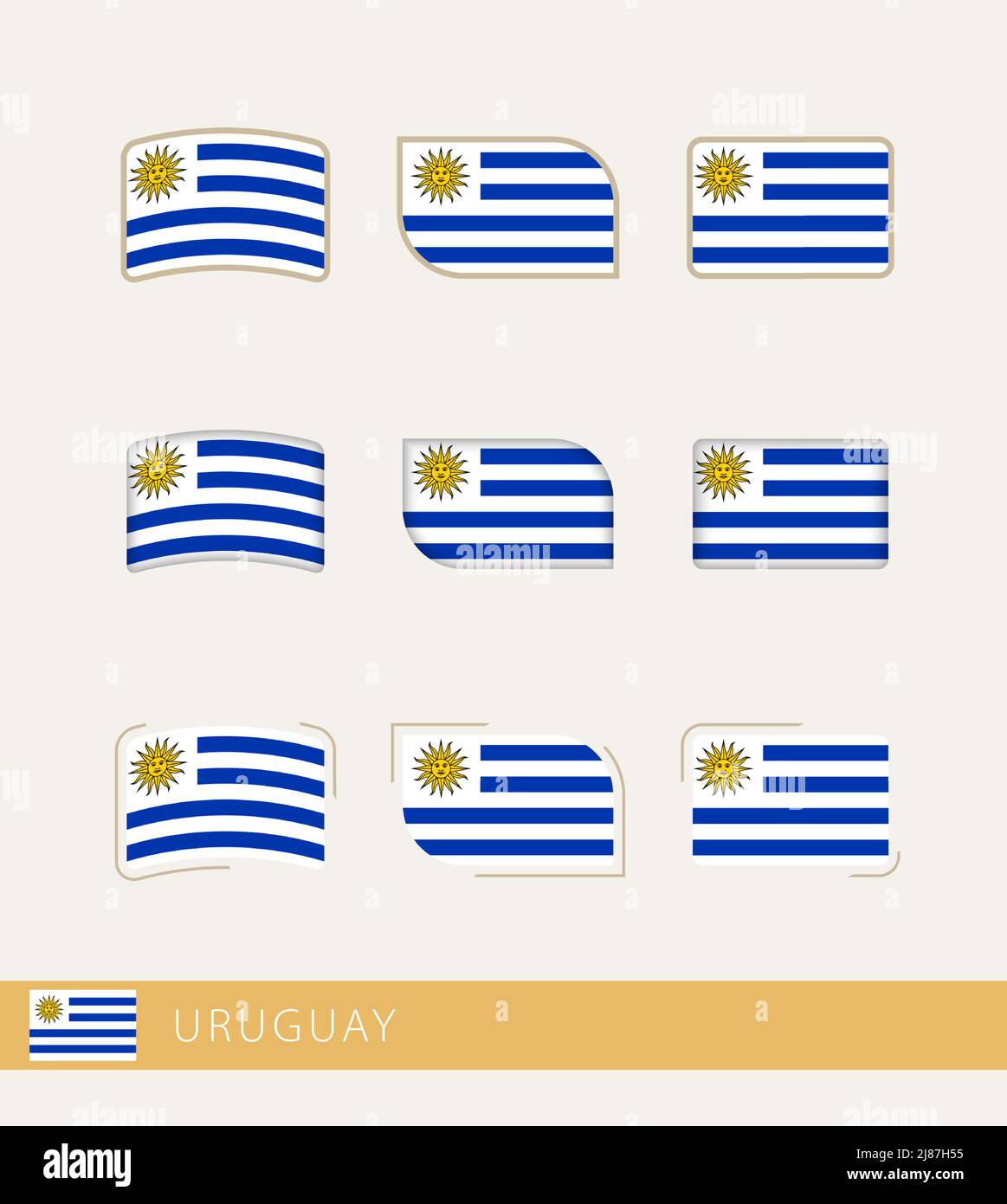 Vector flags of Uruguay, collection of Uruguay flags. Vector icon Stock ...