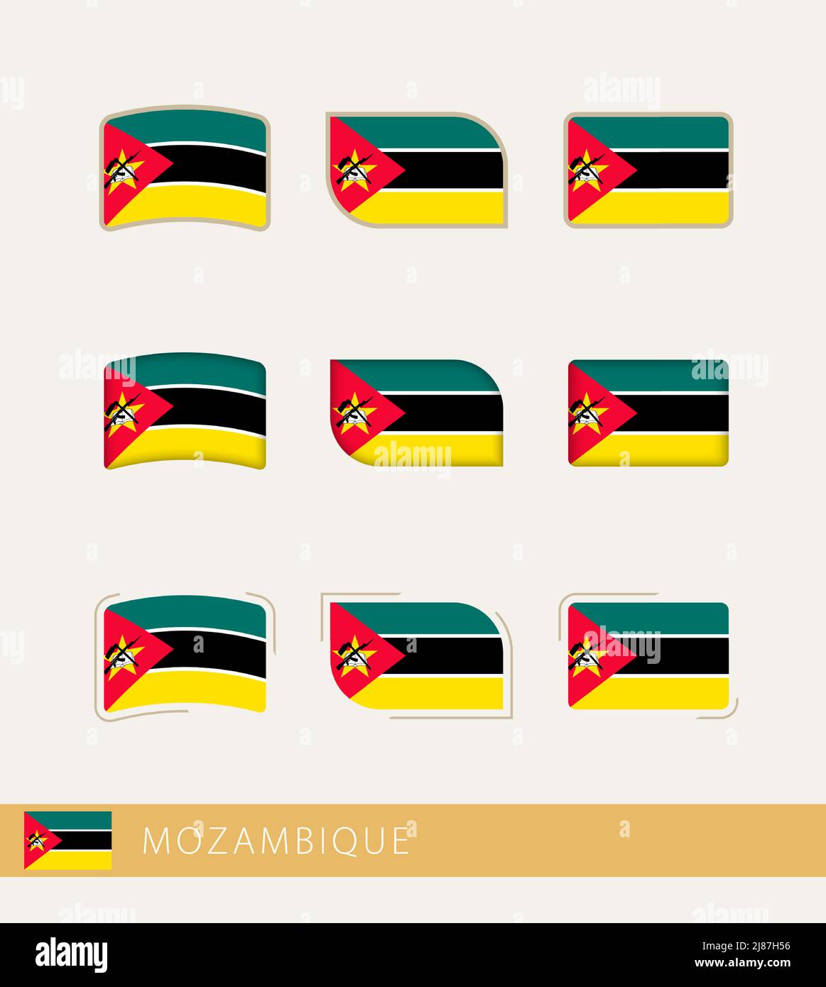 Vector flags of Mozambique, collection of Mozambique flags. Vector icon ...