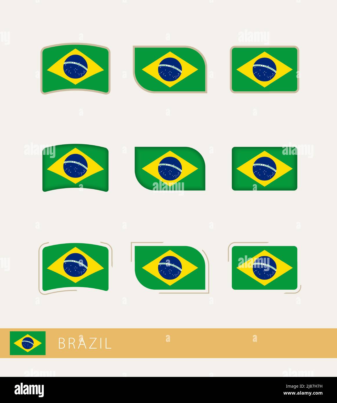 Vector flags of Brazil, collection of Brazil flags. Vector icon Stock ...