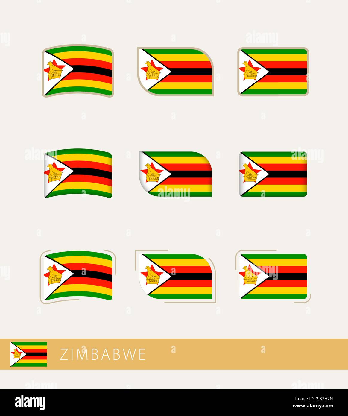 Vector flags of Zimbabwe, collection of Zimbabwe flags. Vector icon ...