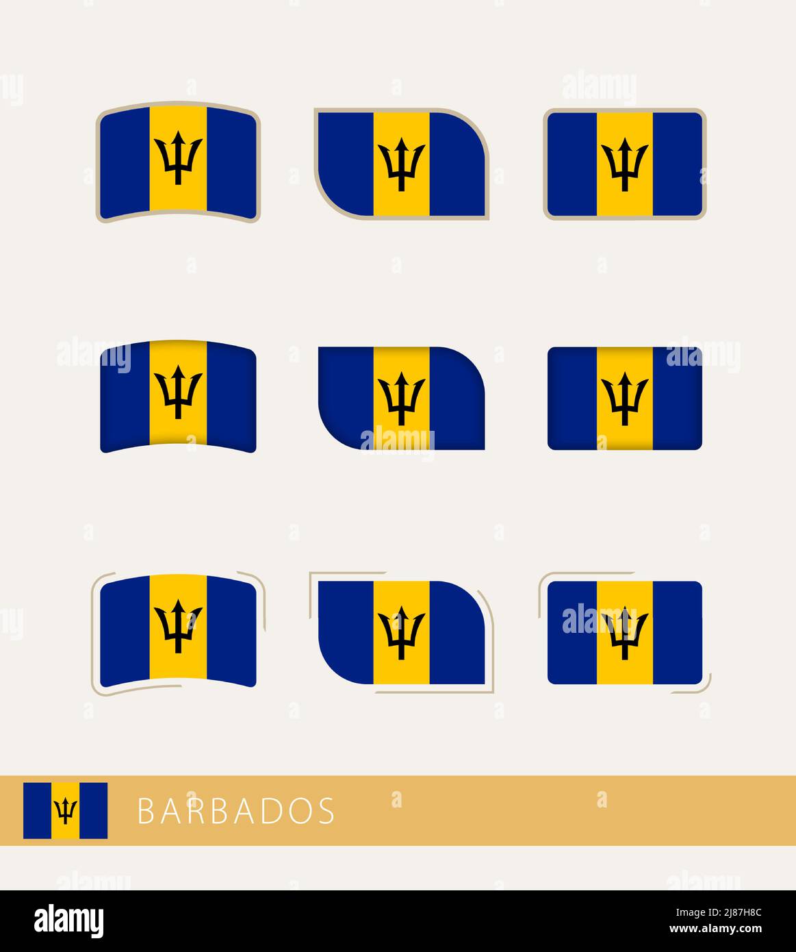 Vector flags of Barbados, collection of Barbados flags. Vector icon ...