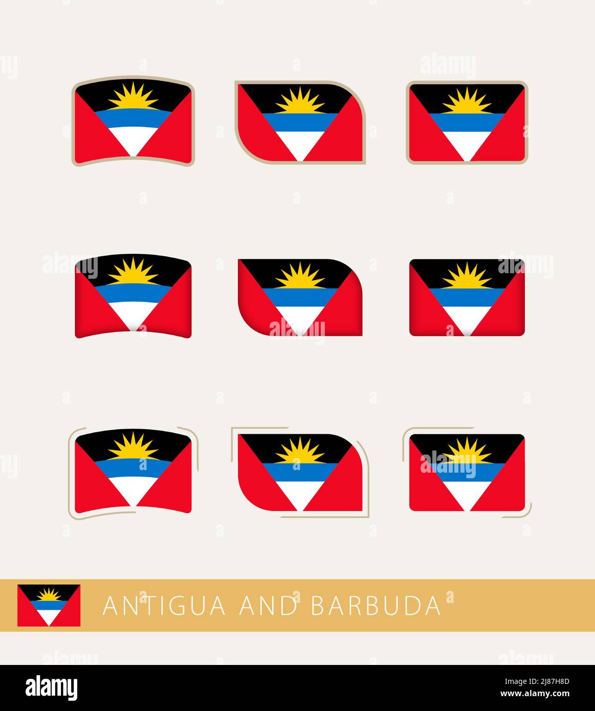 Vector flags of Antigua and Barbuda, collection of Antigua and Barbuda ...