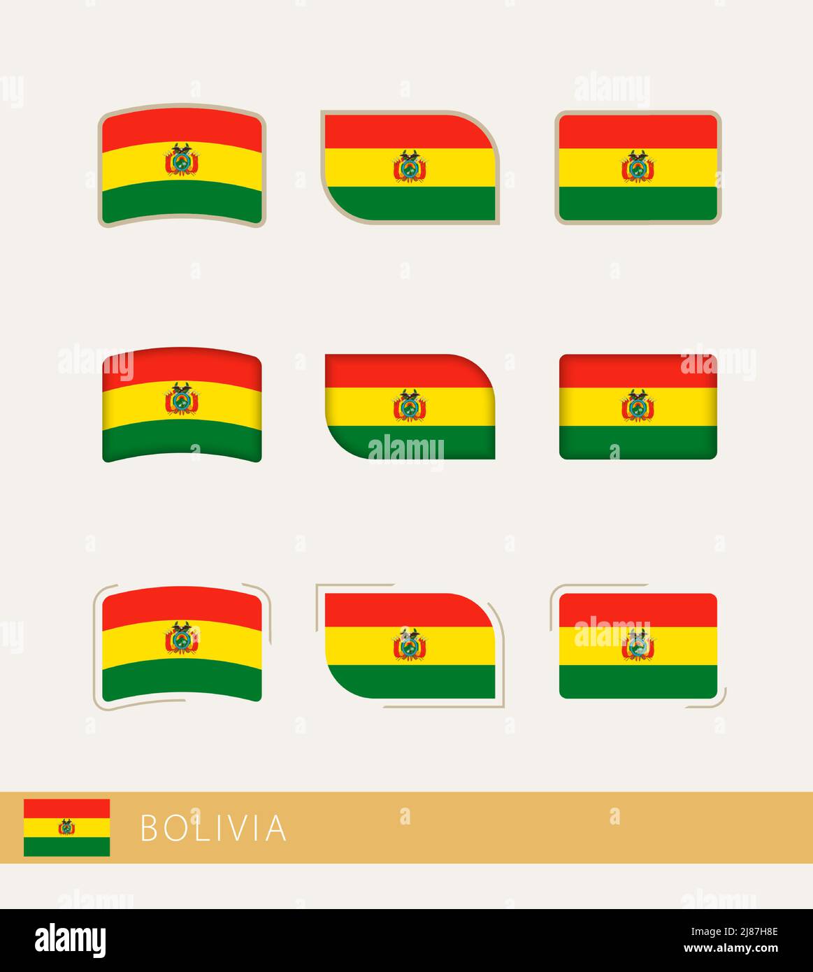 Vector flags of Bolivia, collection of Bolivia flags. Vector icon Stock ...
