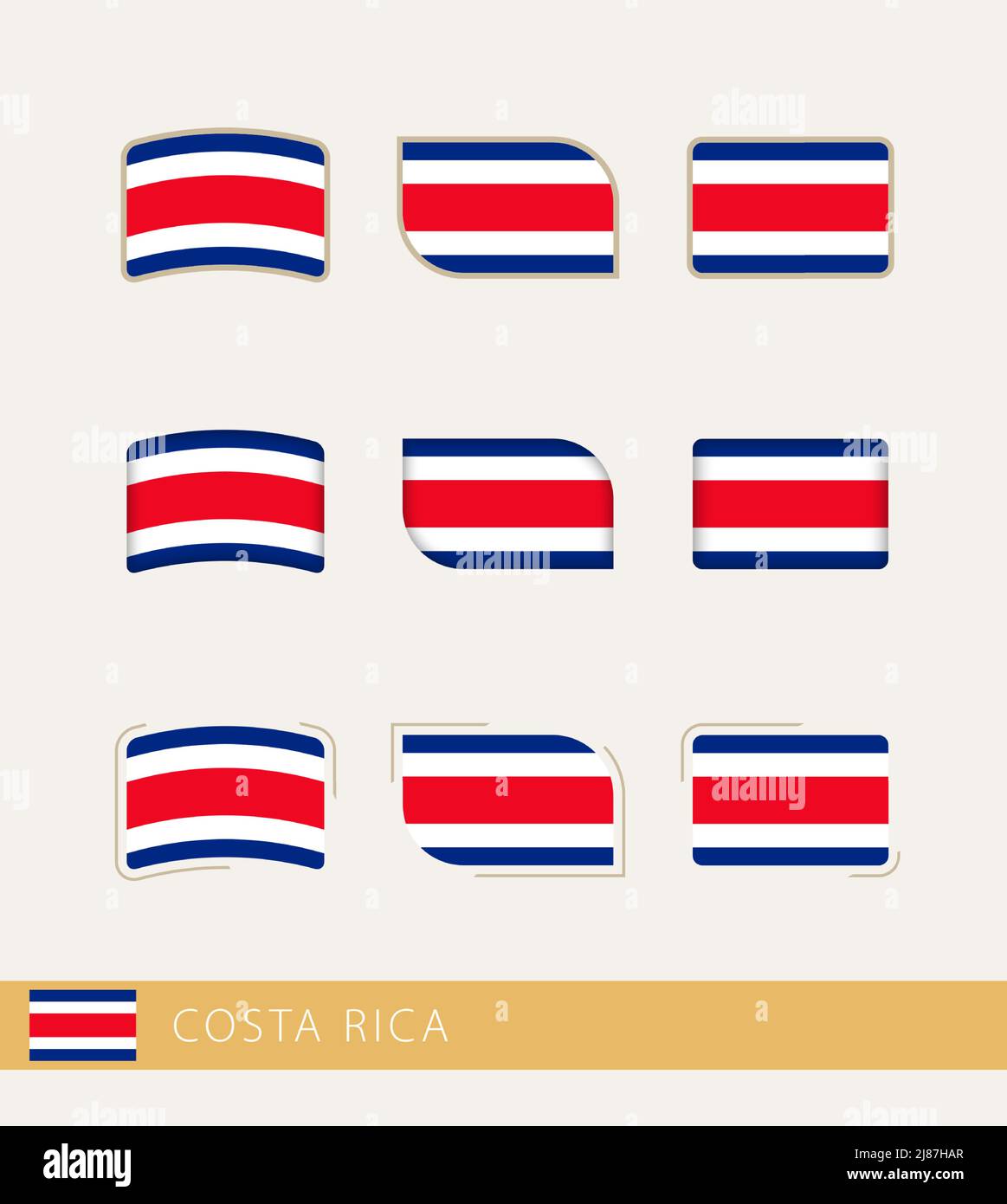 Vector flags of Costa Rica, collection of Costa Rica flags. Vector icon ...