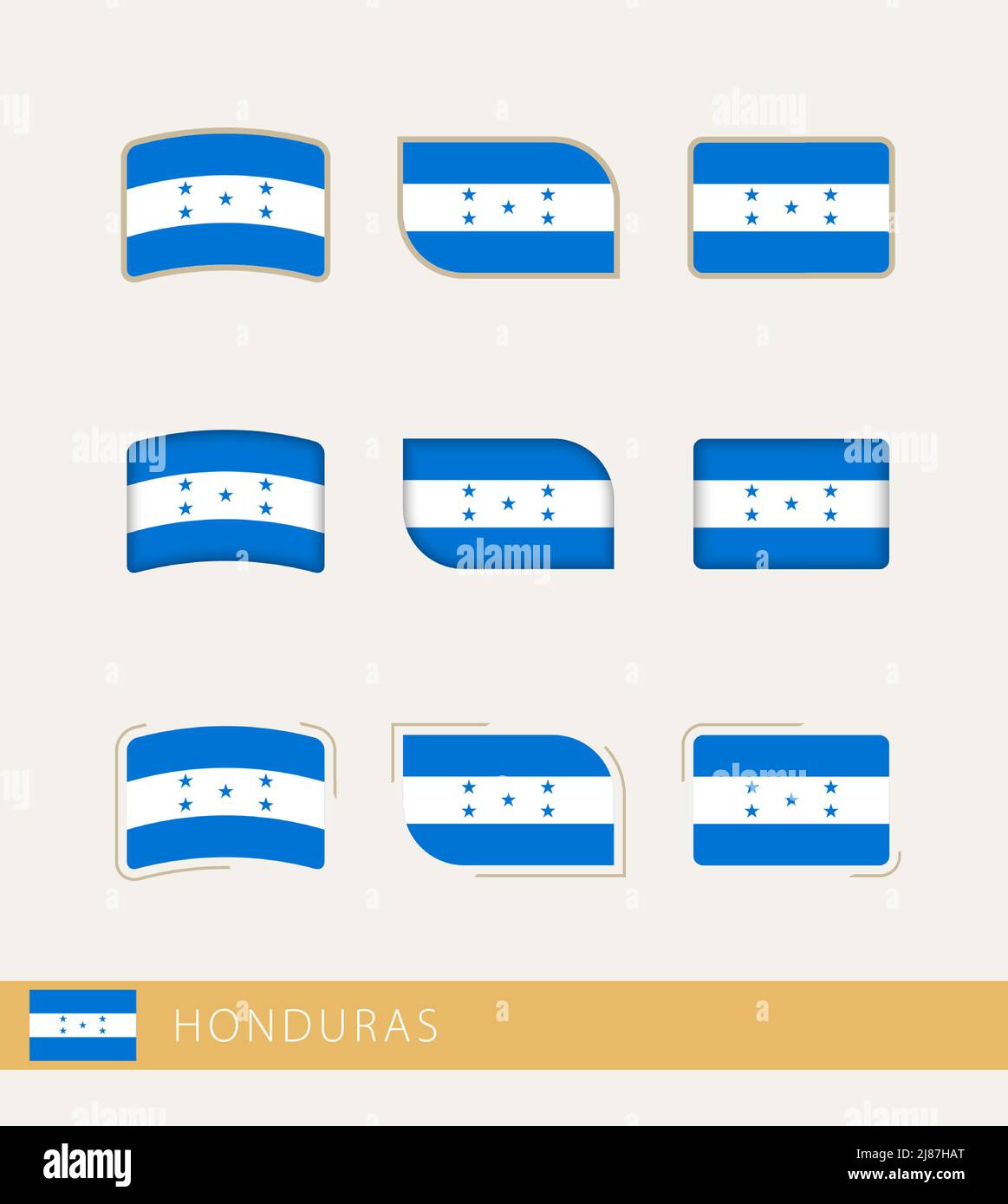Vector flags of Honduras, collection of Honduras flags. Vector icon ...