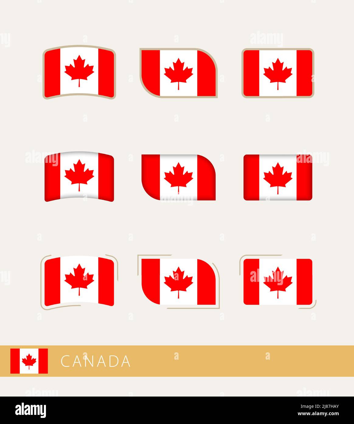 Vector flags of Canada, collection of Canada flags. Vector icon Stock ...