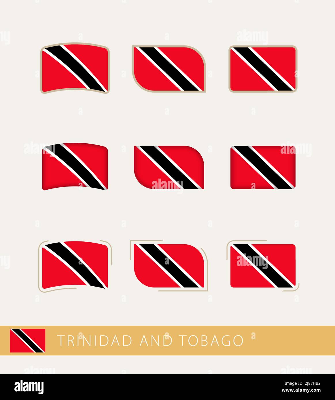 Vector flags of Trinidad and Tobago, collection of Trinidad and Tobago flags. Vector icon Stock ...