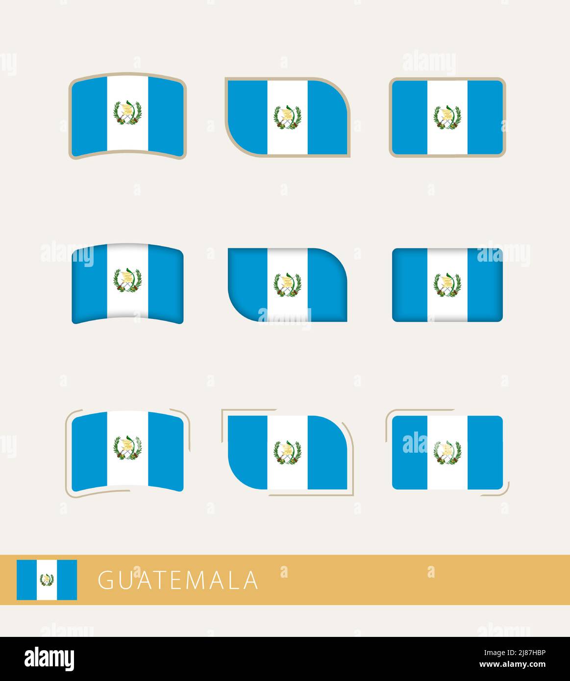 Vector flags of Guatemala, collection of Guatemala flags. Vector icon ...