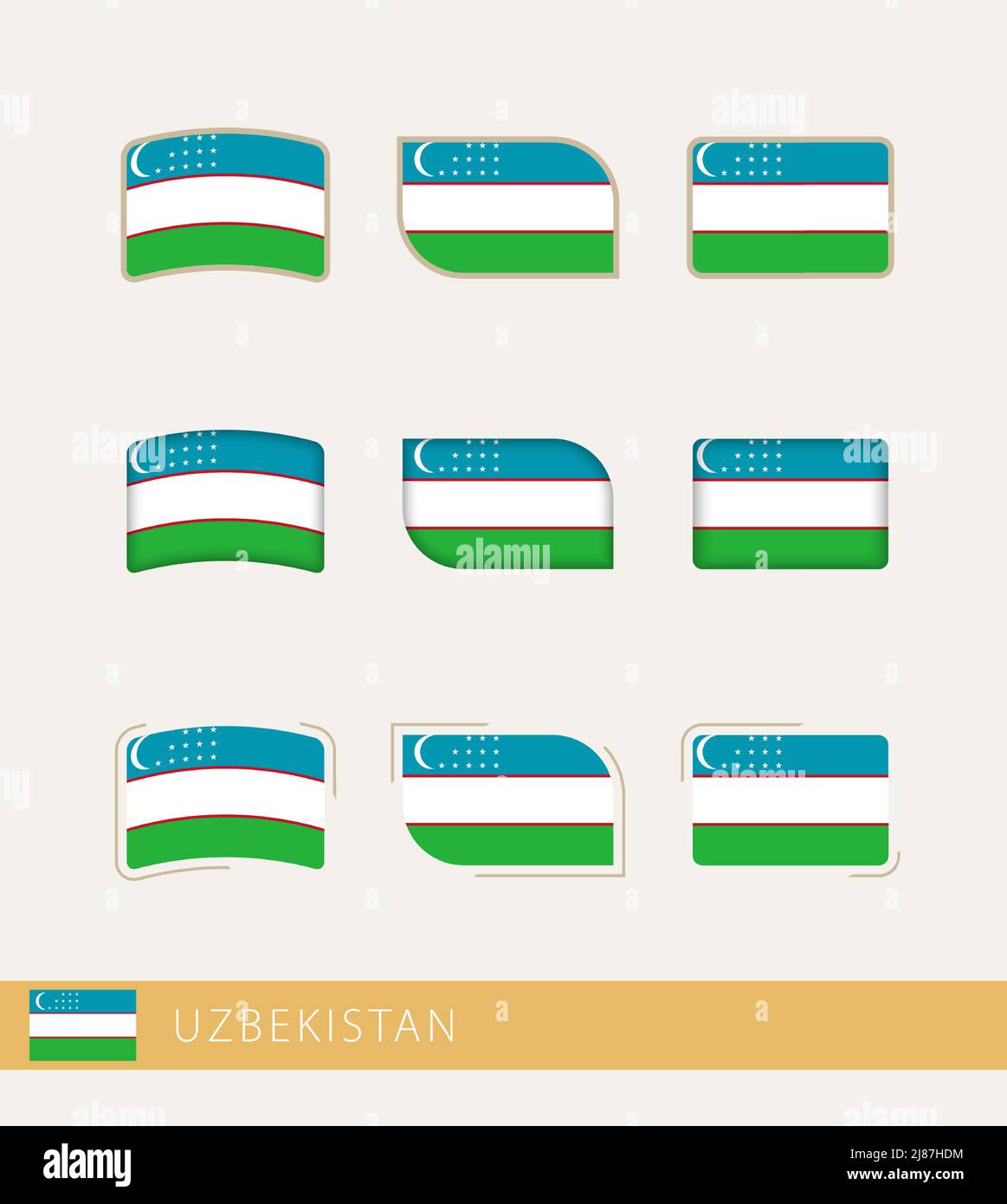 Vector flags of Uzbekistan, collection of Uzbekistan flags. Vector icon ...