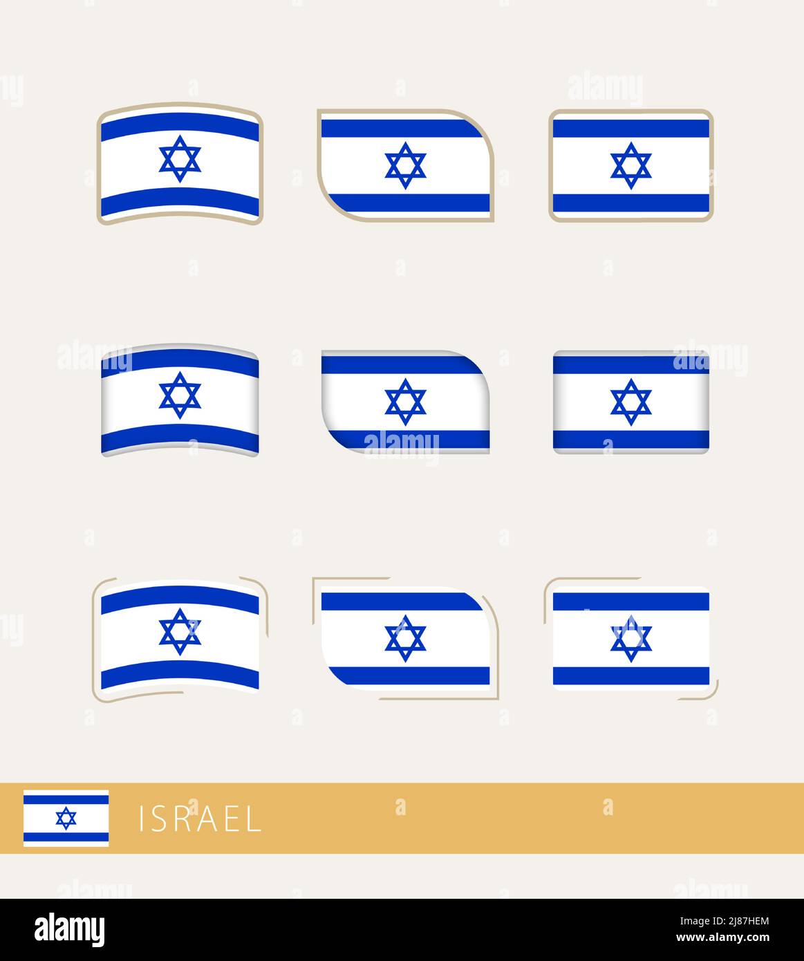Vector flags of Israel, collection of Israel flags. Vector icon Stock ...